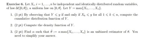 Solved Exercise 6 Let Xii1n Be Independent And