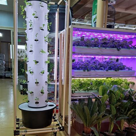 Smart Hydroponic Garden Tower Set Vertical Grow System With Led Grow