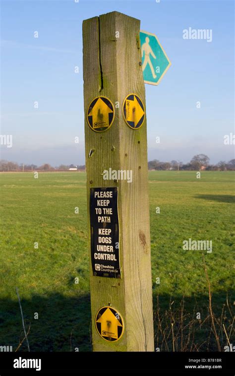 signpost in the countryside indicating a public footpath or right of