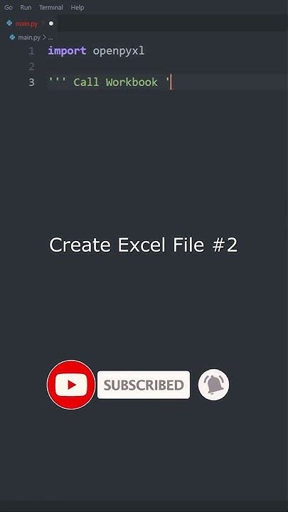 Create Excel File Python Openpyxl Lesson 1 Shorts Youtube