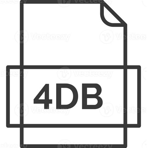 4db File Icon Thick Outline Rounded Corners 65419826 Png