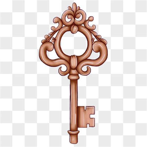 Download Brown Ornate Key Unlock Doors And Access Objects Png Online