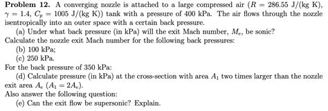 Solved Problem 12 A Converging Nozzle Is Attached To A