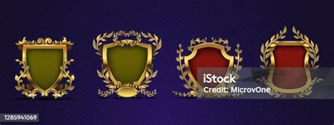 전령 요소 방패 월계수 화환 빅토리아 스타일의 로얄 헤럴드 벡터 엠블럼 0명에 대한 스톡 벡터 아트 및 기타 이미지 0명 골동품 귀족 Istock