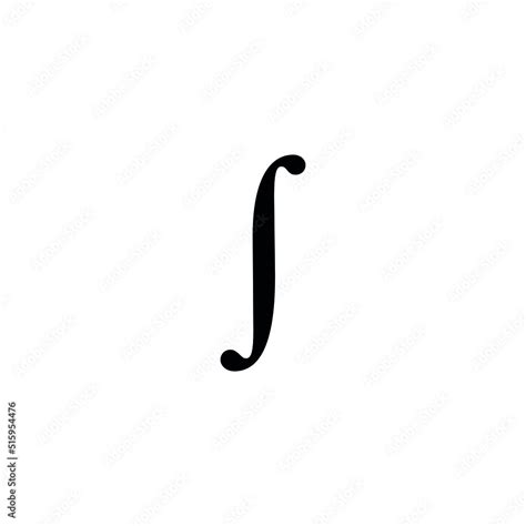 Black Integral Symbol Mathematics Vector Illustration Isolated On White