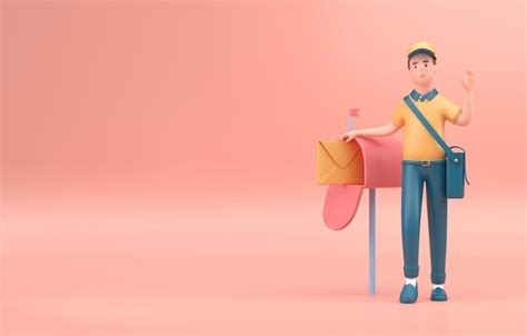 Premium Photo 3d Postman 3d Render