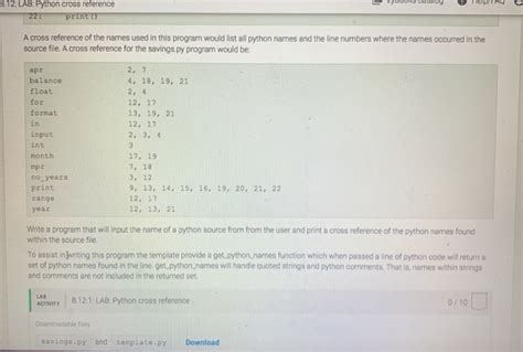 812 Lab Python Cross Reference In Addition To