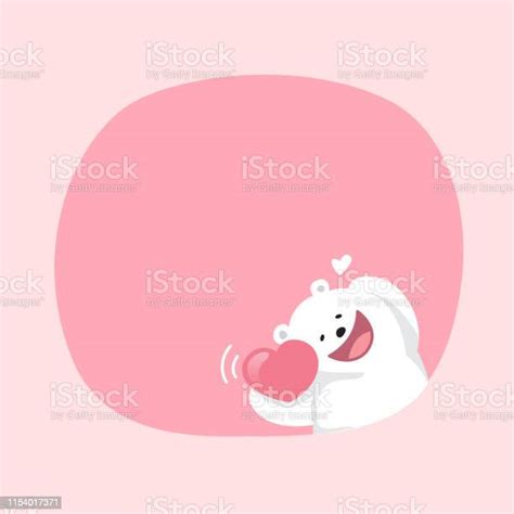 흰색 곰 만화 캐릭터 배너 복사 공간에 대 한 분홍색 파스텔 색상 배경에 귀여운 연설 거품 서식 파일에 흰색 곰 빈 배너 테 디 베어 마스코트 만화 아름 다운 겨울에 대한