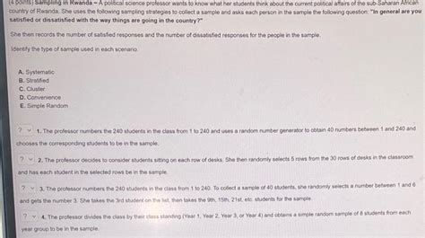Solved A Points Sampling In Rwanda A Political Science Chegg Com