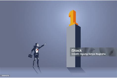 1위 블루 칼라 일러스트 컨셉의 높은 기념비를 가리키는 비즈니스 우먼 가리키기에 대한 스톡 벡터 아트 및 기타 이미지 가리키기 개념 개념과 주제 Istock