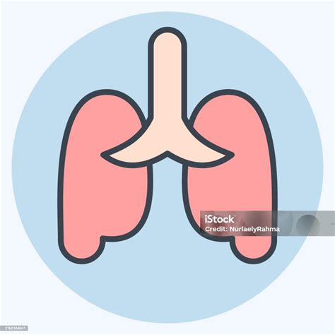 아이콘 호흡기학 의료 전문 기호와 관련이 있습니다 색상 메이트 스타일 심플한 디자인 일러스트레이션 개념에 대한 스톡 벡터 아트 및 기타 이미지 Istock