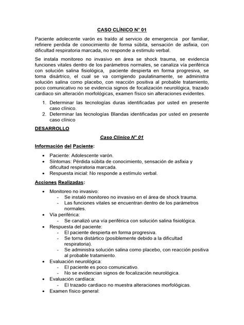 Caso Clínico N 01 Tarea 01 Figueroa Terrel Naomi Pdf Neurología