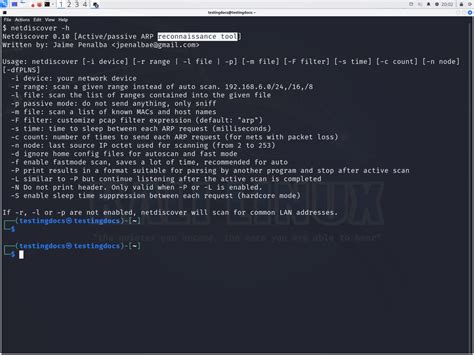 Netdiscover Arp Reconnaissance Tool