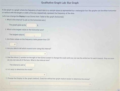 Solved Qualitative Graph Lab Bar Graph A Bar Graph Is A Graph Where The Frequency Of Each Item