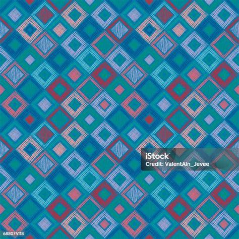 마름모 정사각형으로 원활한 벡터 기하학 패턴입니다 손 끝 없는 배경 질감된 기하학적 그림 그려 포장 웹 배경 벽지 파스텔 그래픽