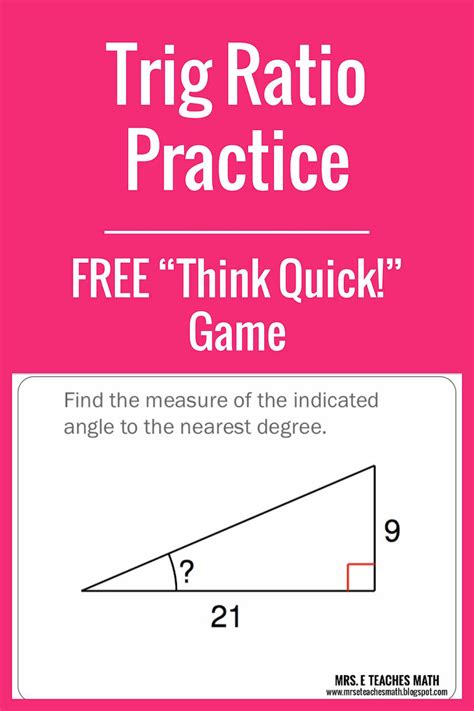Trig Ratio Whiteboard Practice Mrs E Teaches Math