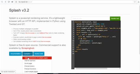 Python Splash Ui Examples Running In Docker Stack Overflow
