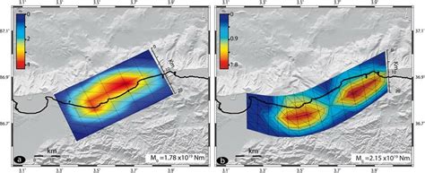 A Slip Distribution Model Of Preferred Planar Fault 4 In Figure 5a