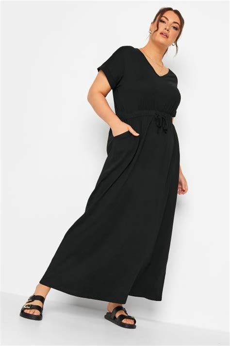 Yours Plus Size Black Maxi T Shirt Dress Yours Clothing