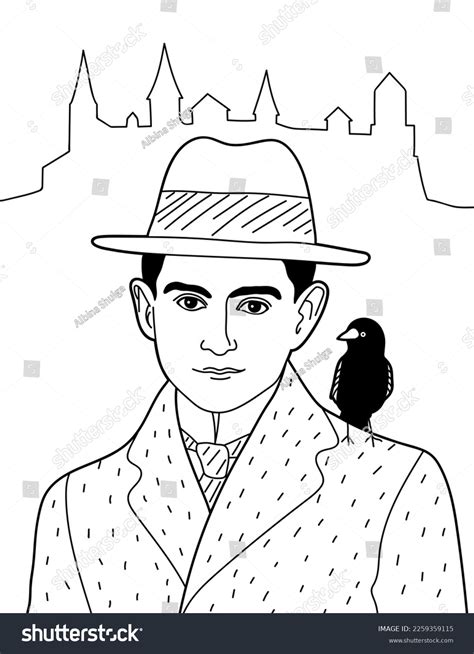 franz kafka german speaking writer jackdaw stock vector royalty free 2259359115 shutterstock