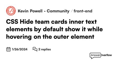 css hide team card s inner text elements by default show it while