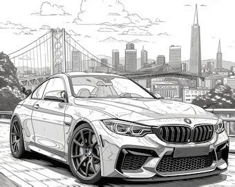 Coloring Pages Car Culture Adult Downloadable Etsy