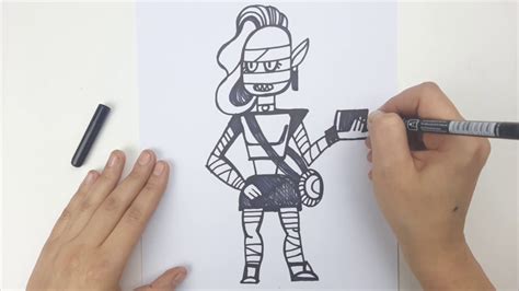 How To Draw Emz From Brawl Stars Step By Step How To Draw Brawler Easy Drawings For