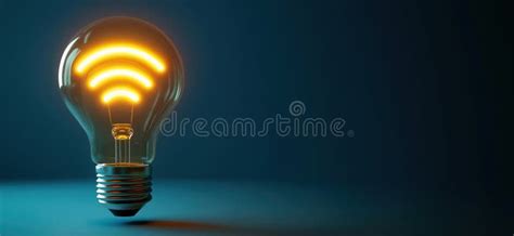 Light Bulb With Glowing Wi Fi Symbol Representing Connectivity And Innovation In Technology