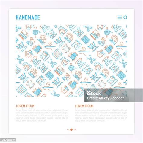 얇은 선 아이콘 수 제 개념 재봉틀 뜨개질 바느질 그림 자 수가 위 스레드 원사 핀 현대 벡터 일러스트 레이 션 워크샵 템플릿을 인쇄 미디어 벡터에 대한 스톡 벡터 아트 및