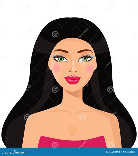 красивейшие детеныши женщины портрета цветка бобра Иллюстрация вектора иллюстрации