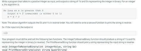 Solved Write A Program That Takes In A Positive Integer As