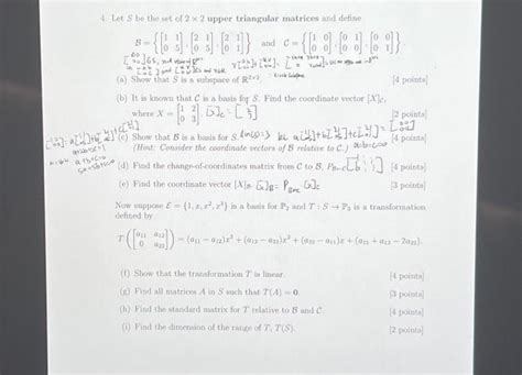 Solved 4 Let S Be The Set Of 2×2 Upper Triangular Matrices