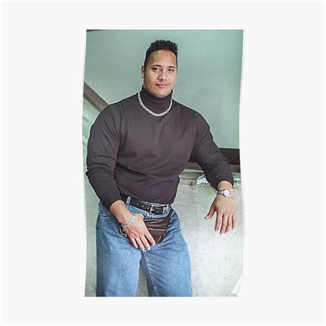 Dwayne The Rock Johnson Classic 90s Turtleneck Photo Premium Matte