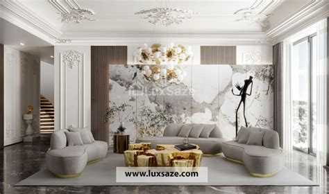 طراحی دیوار پذیرایی با گروه معماری لوکس سازه