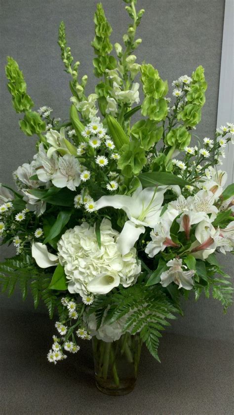 Green And White Floral Arrangements