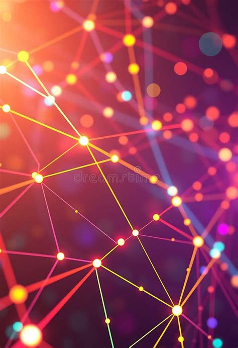 Vibrant Network Nodes Colorful Lines Abstract Background Stock Illustration Illustration Of