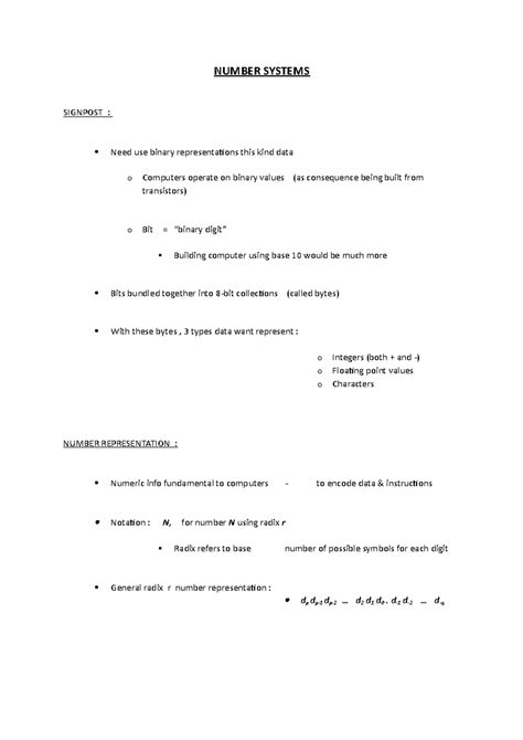 Number Systems Csc1015f Uct Number Systems Signpost Need Use