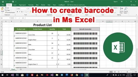 How To Generate Barcode In Ms Excel With Barcode Font Excel Tutorials