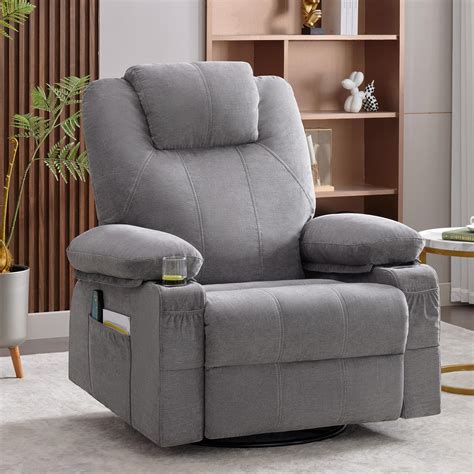Sofaviux Manual Velvet Fabric Rocker Recliner 360 Degree