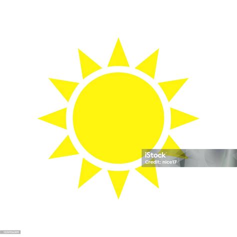 흰색 배경에 태양 노란색 벡터 아이콘 날씨 여름 봄을위한 태양 디자인 0명에 대한 스톡 벡터 아트 및 기타 이미지 0명 계절 기후 묘사 Istock