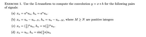 Solved A EXERCISE Use The Z Transform To Compute The Chegg