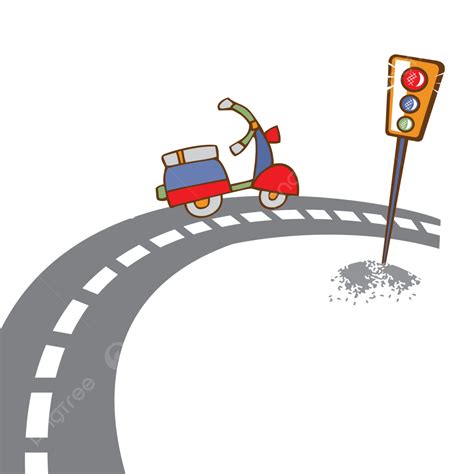 Scooter Road Traffic Cartoon Scooter Road Cartoon Png And Vector