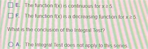 Solved Use The Integral Test To Determine Whether The Chegg