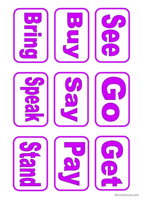 Irregular Verb Simple Past Memory Ch Deutsch Daf Arbeitsblätter Pdf And Doc