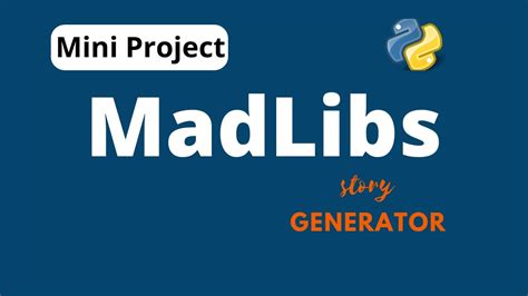 Mad Libs Game Project In Python Story Generator Youtube
