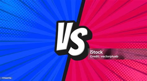 Vs 문자는 하프 톤 번개와 평면 만화 스타일의 디자인에서 배경을 싸운다 벡터 일러스트레이션 만화 스타일에 대한 스톡 벡터 아트 및 기타 이미지 Istock