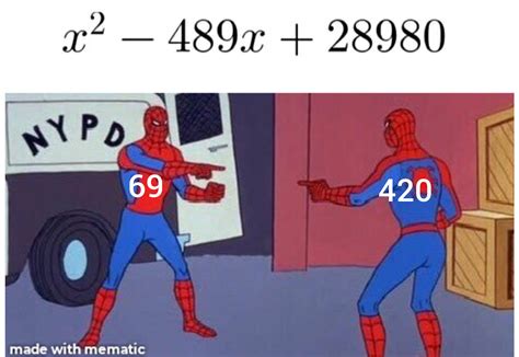 A Nice Quadratic Equation I Found Rmeme