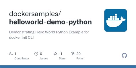 Github Dockersampleshelloworld Demo Python Demonstrating Hello