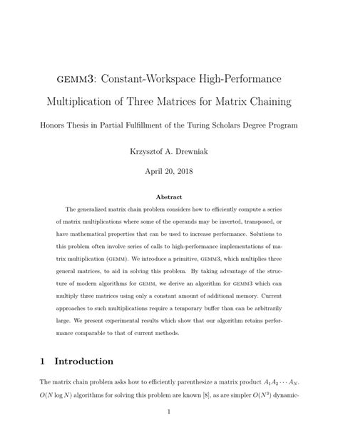 Pdf Gemm3 Constant Workspace High Performance Multiplication Of