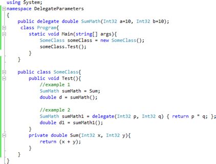 C Method Parameters